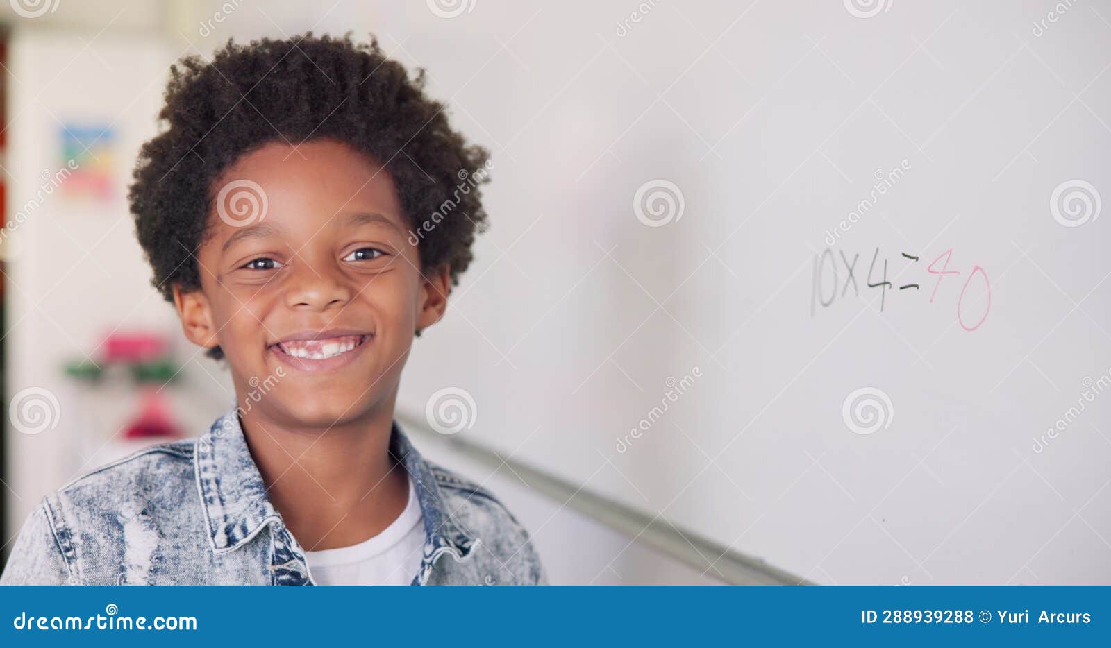 Math Class, Portrait of Child at Board for Education, Learning and ...
