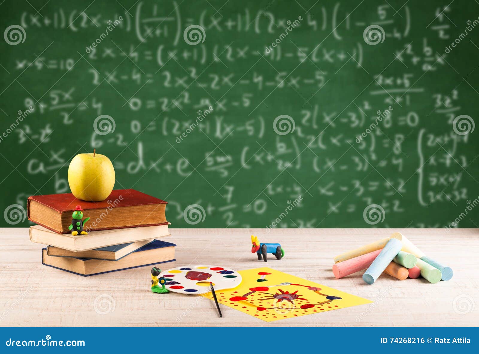 Math Class from Student School Desk Stock Photo - Image of concept ...