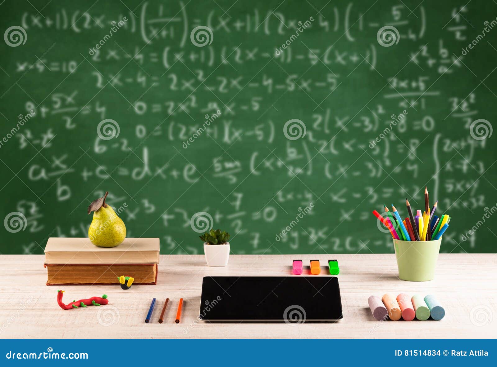 Math Class from Student School Desk Stock Photo - Image of homework ...