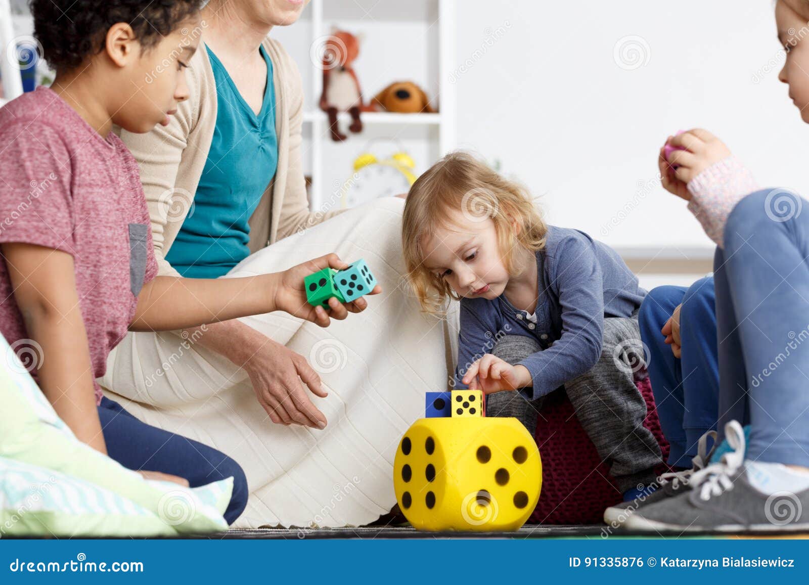Math Classes in Kindergarten Stock Photo - Image of activities, play ...