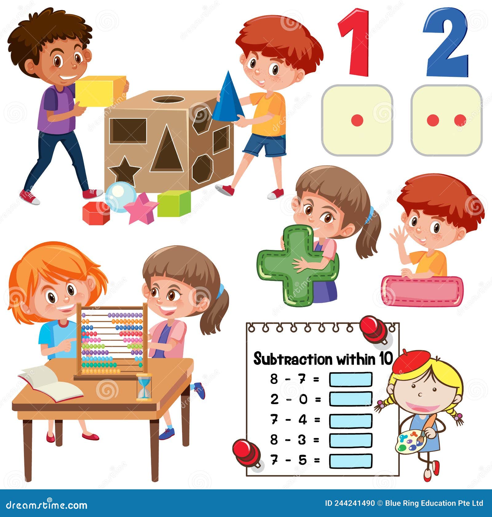 Math Classroom With Whiteboards, Calculators, And Rulers. AI Generated ...