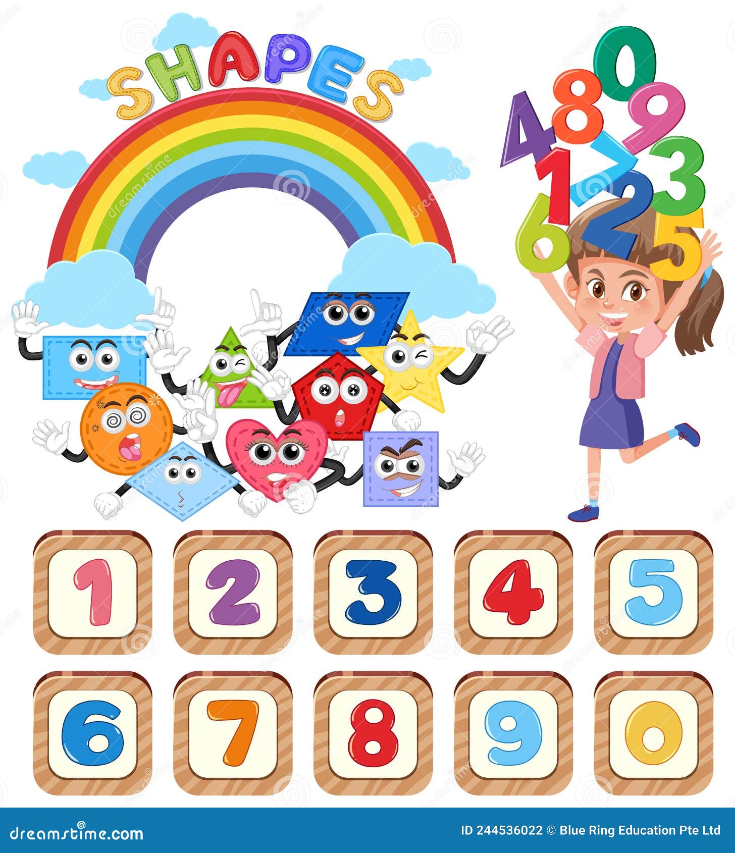 Math Classroom Objects with Supplies and Students Stock Vector ...