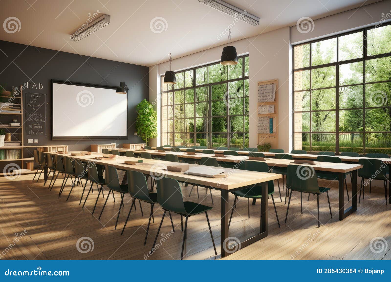 Math Classroom with Whiteboards, Calculators, and Rulers. AI Generated ...