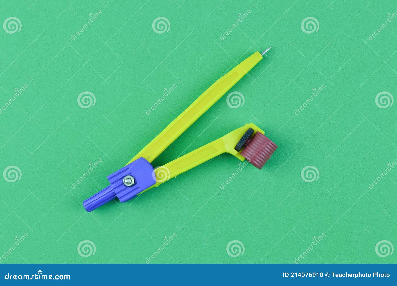 Math Compass Over Green Background Stock Photo - Image of equipment ...
