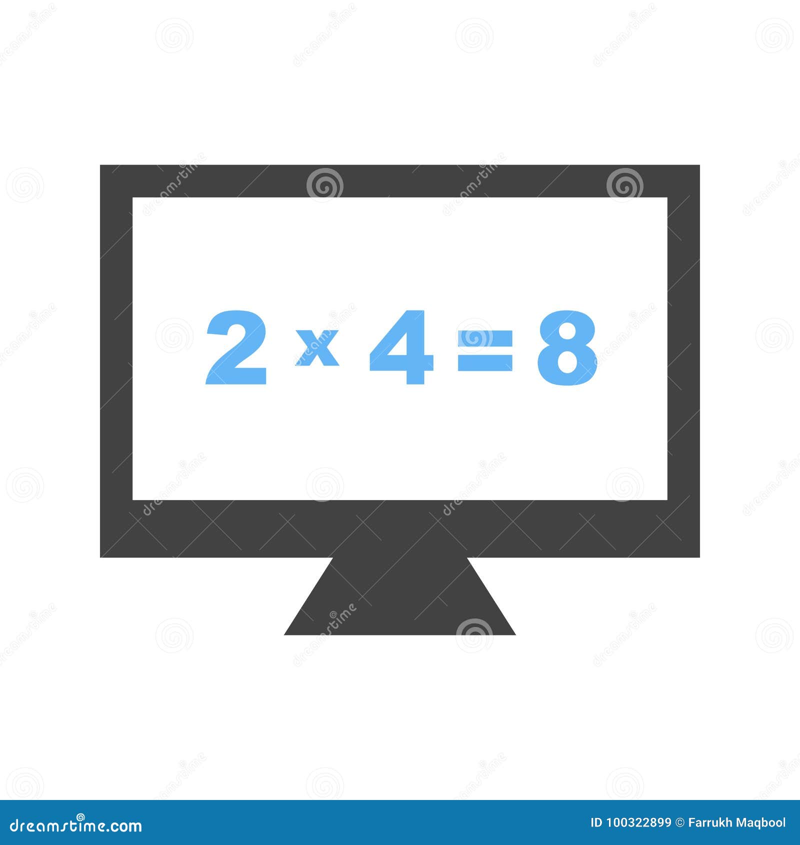 Math in Computer stock vector. Illustration of screen - 100322899