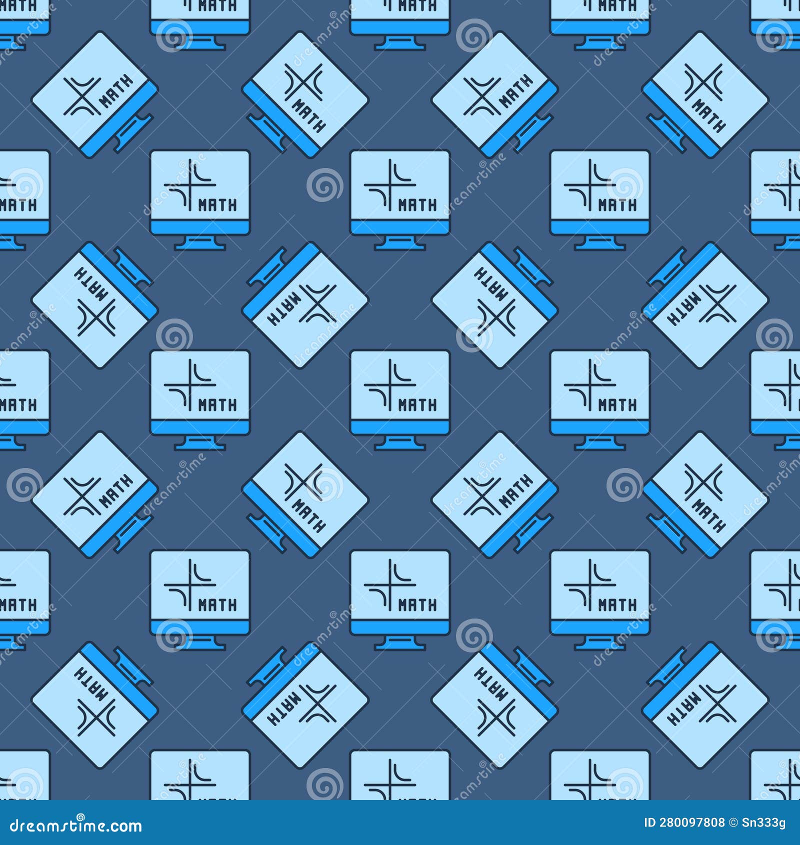 Math Computer Vector Mathematics PC Concept Blue Seamless Pattern Stock ...
