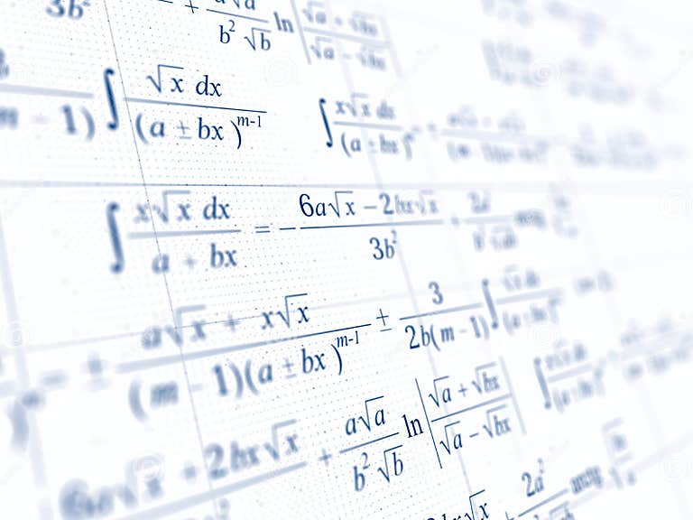 Math Concept - Mathematical Integral Formulas Stock Illustration ...