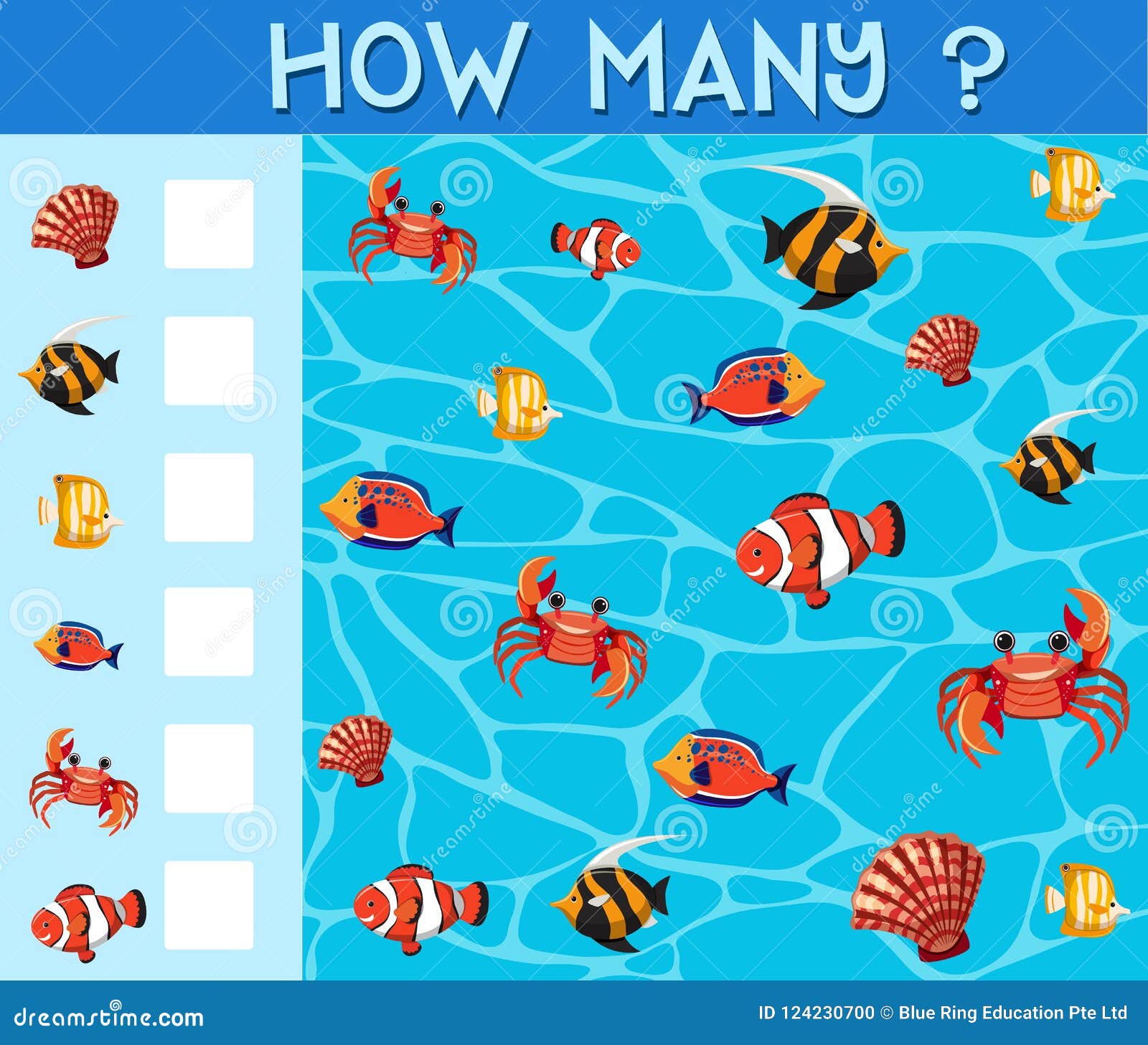 A math counting worksheet stock vector. Illustration of learning ...