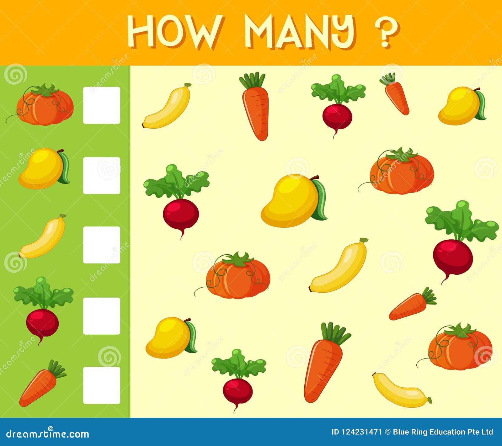 A Math Counting Worksheet Vector Illustration | CartoonDealer.com ...