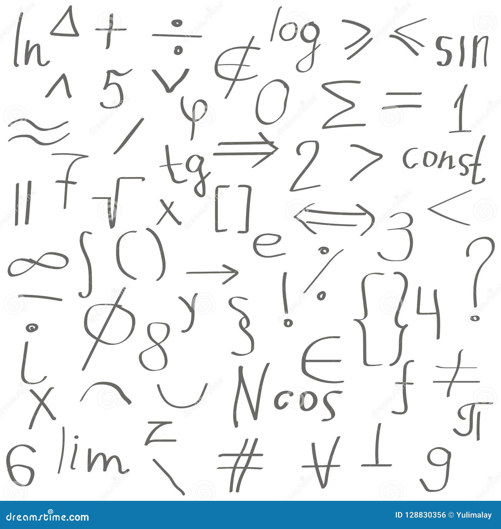 Math Doodle Art Vector Isolated On White Background | CartoonDealer.com ...