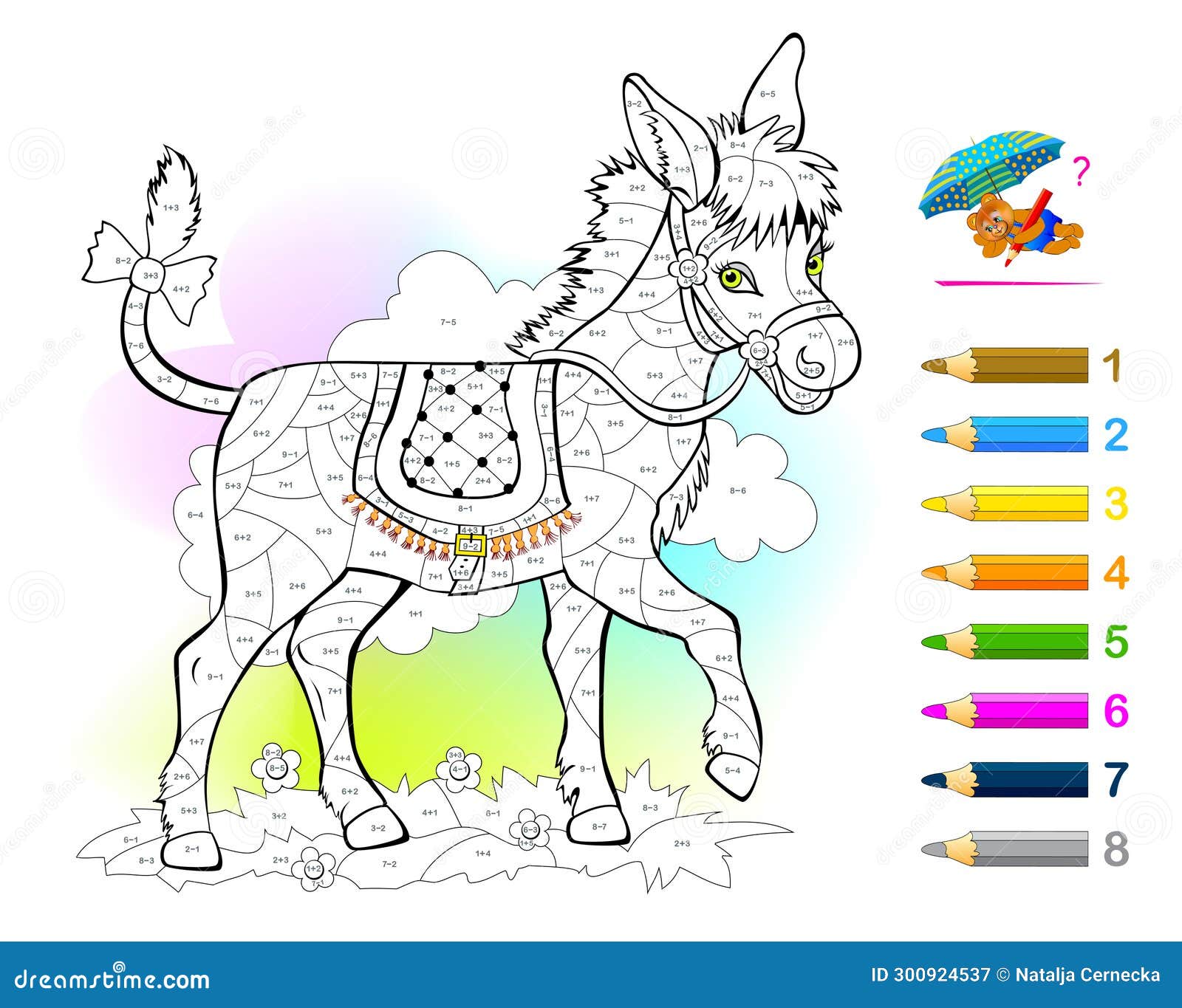 Math Education for Children. Coloring Book. Mathematical Exercises on ...