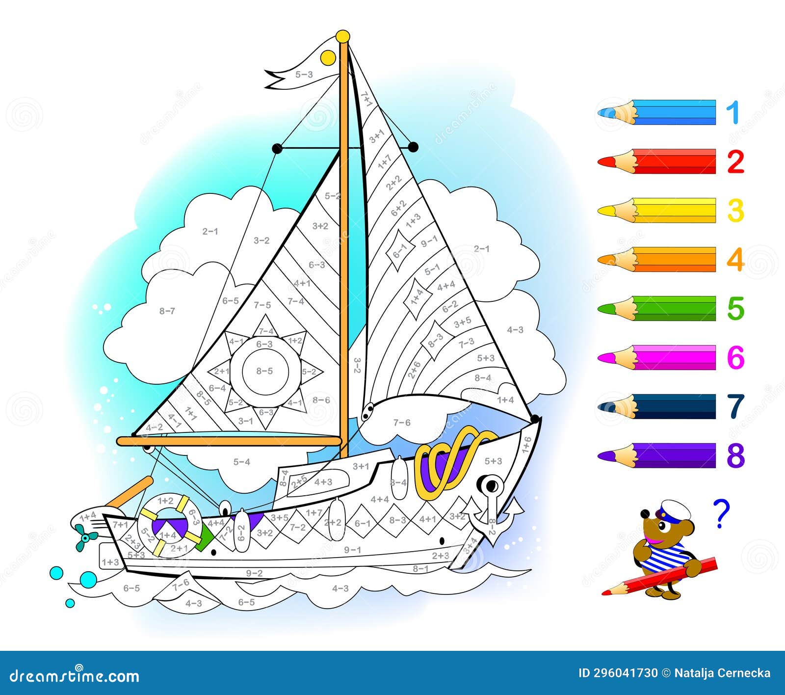 Math Education for Children. Coloring Book. Mathematical Exercises on ...