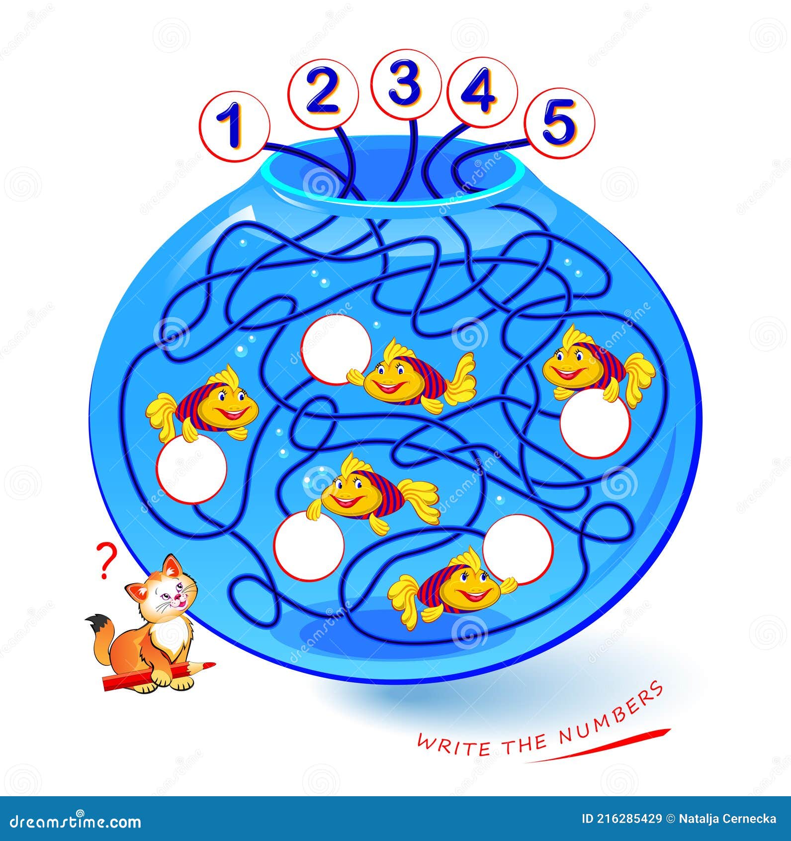 Math Education for Children. Find the Path and Write the Numbers in ...