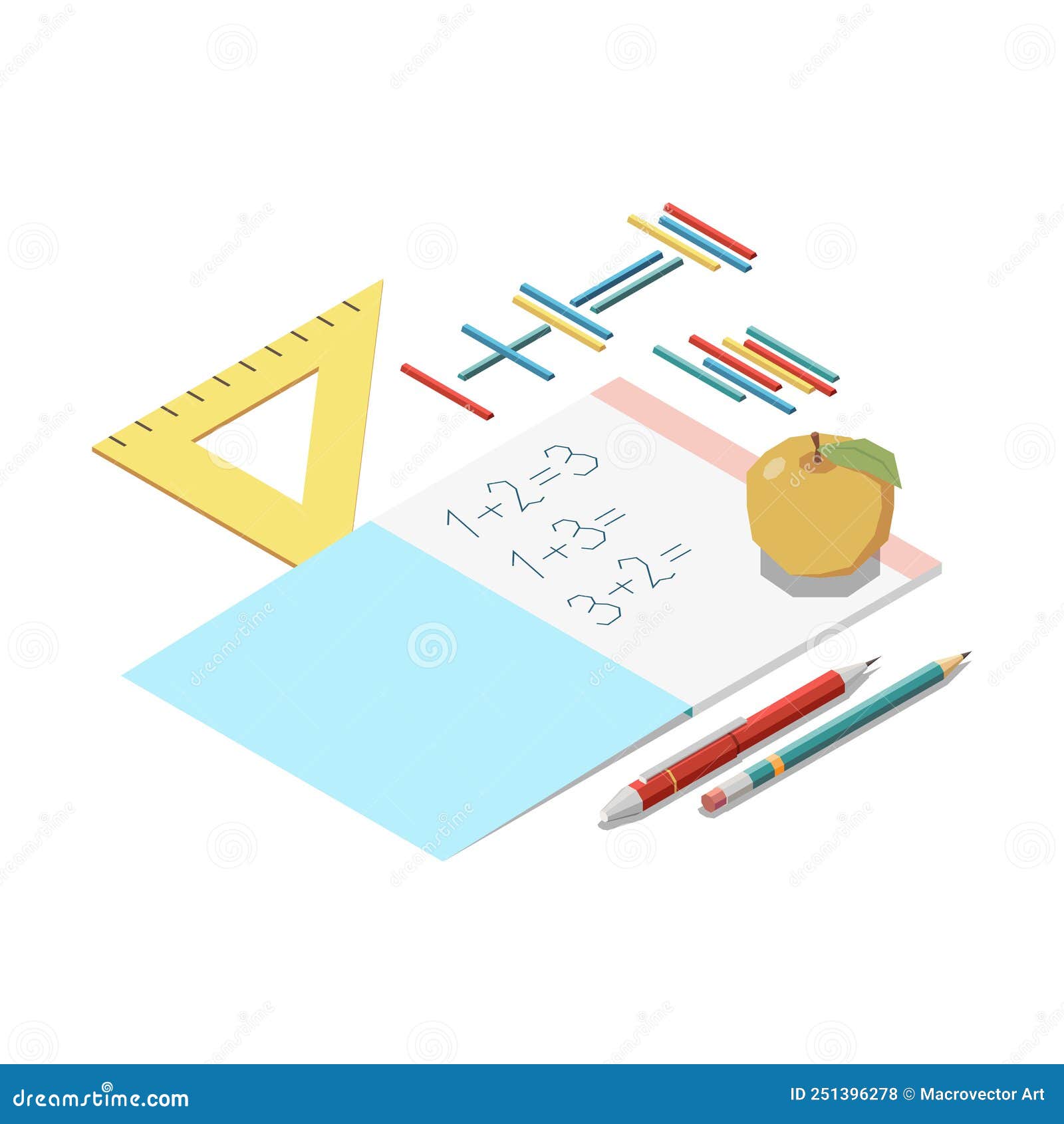 Math Education Isometric Composition Stock Vector - Illustration of ...