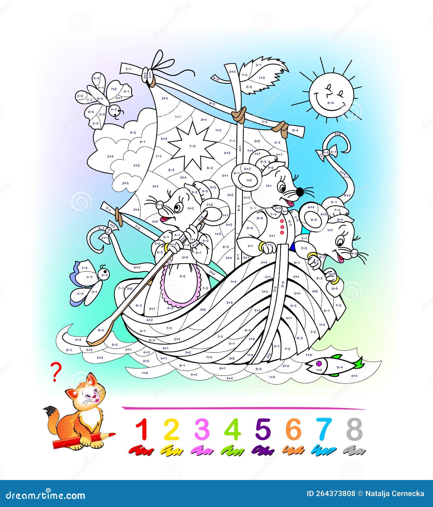 Math Education for Little Children. Coloring Book. Mathematical ...