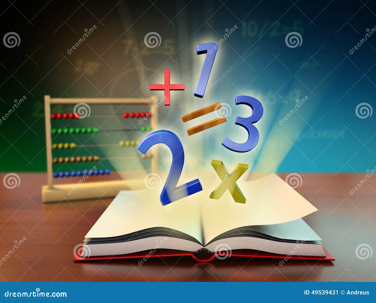Math Operators Symbol Spotlighted On Black Background 3D Illustration ... Math Operators Symbol Spotlighted On Black Background 3D Illustration ...