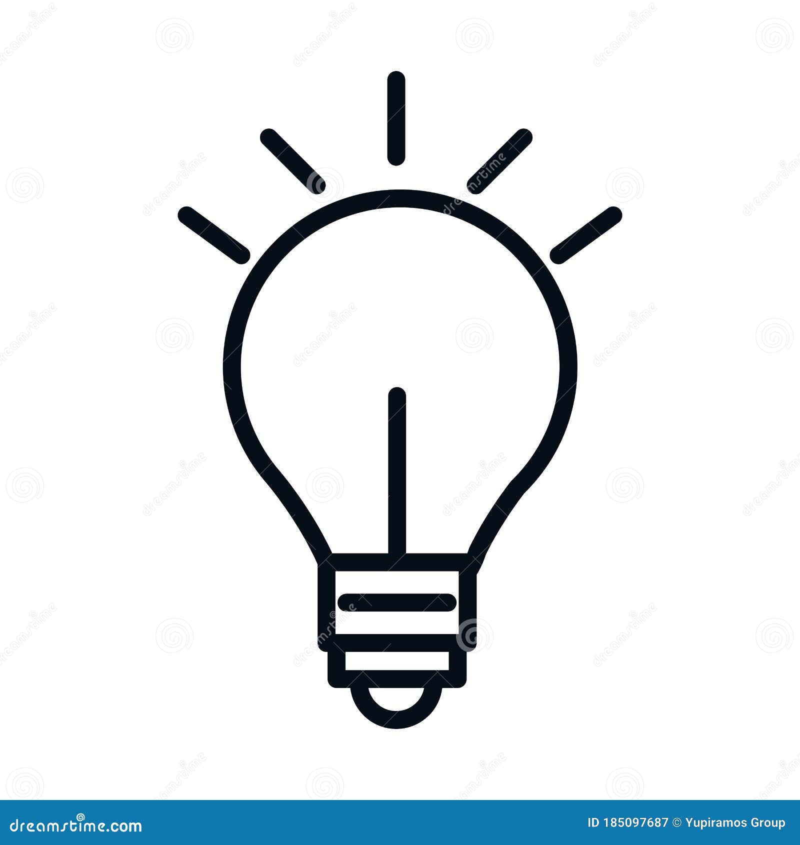 Math Education School Science Bulb Creativity Line and Style Icon Stock ...