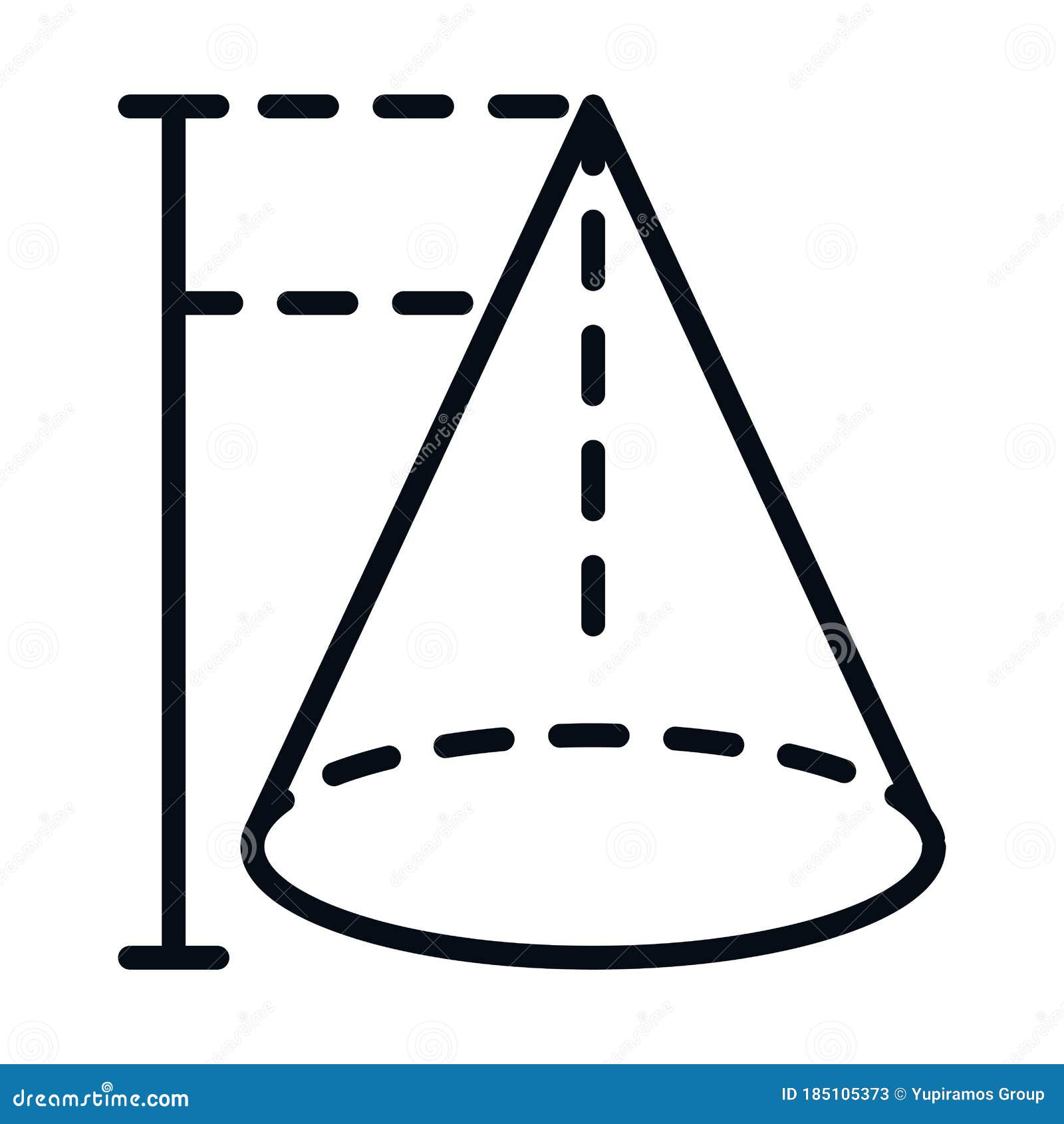 Math Education School Science Geometric Figure Cone Line and Style Icon ...