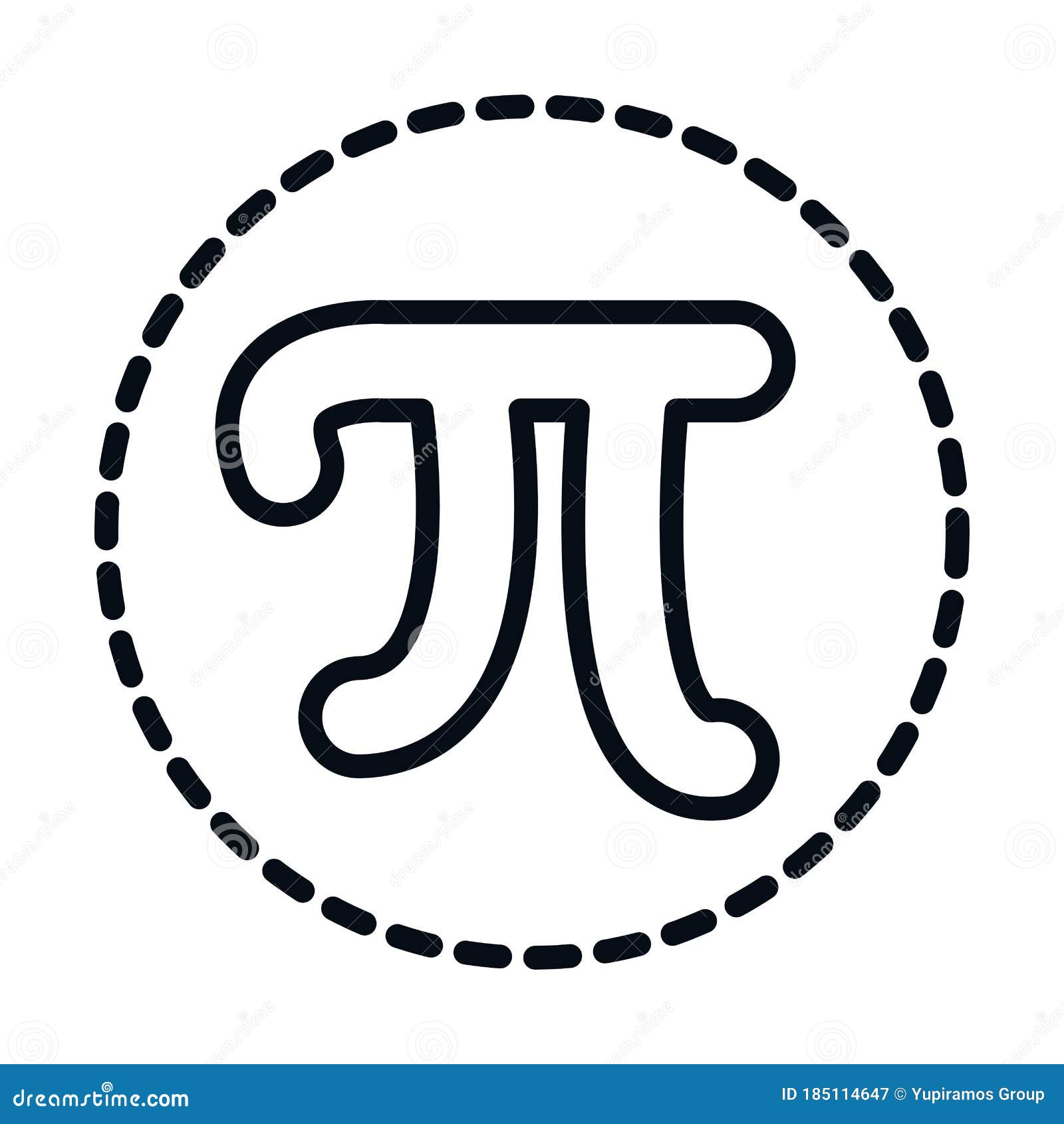 Math Education School Science Pi Symbol Line and Style Icon Stock ...