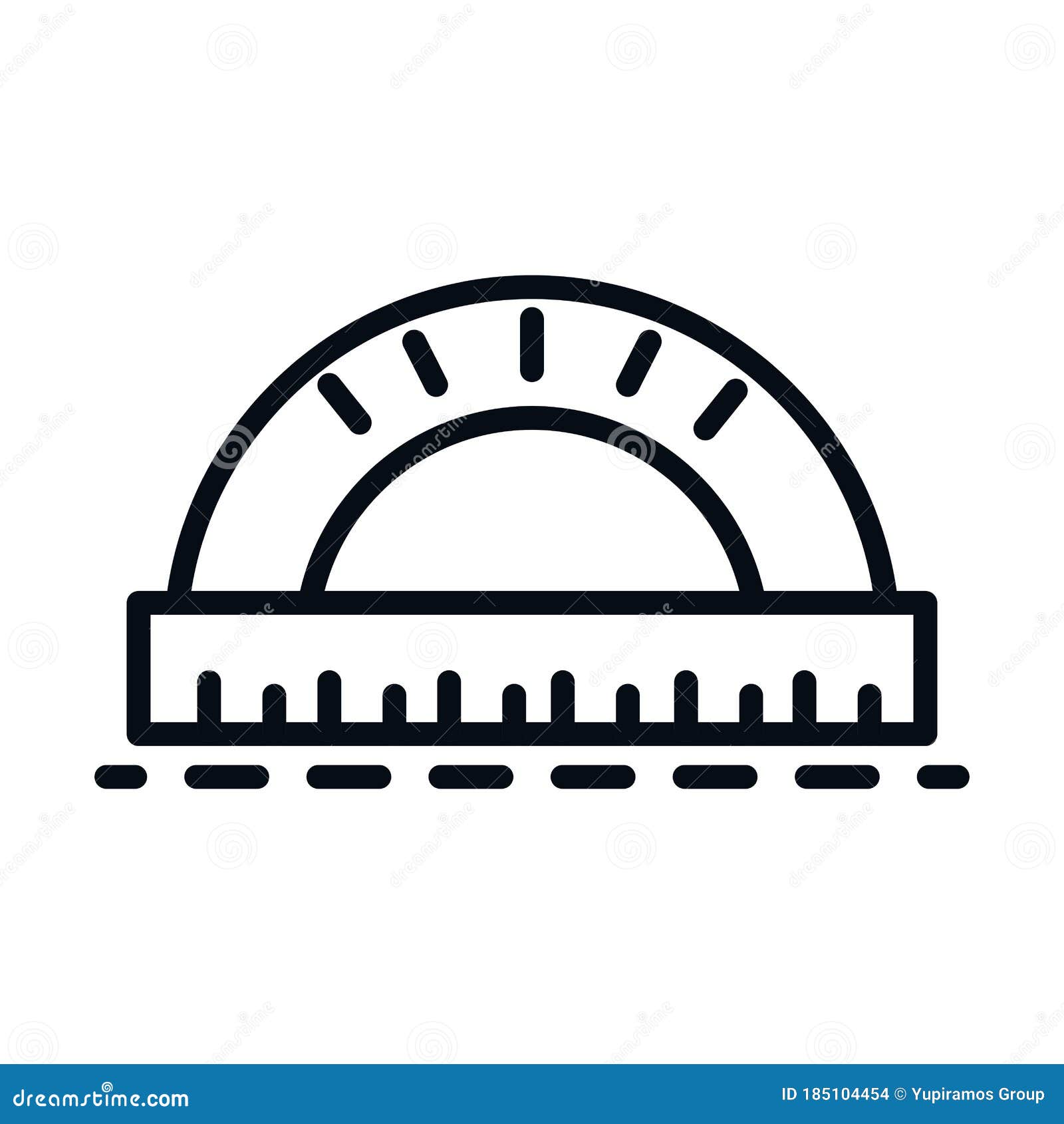 Math Education School Science Protractor Geometry Line and Style Icon ...