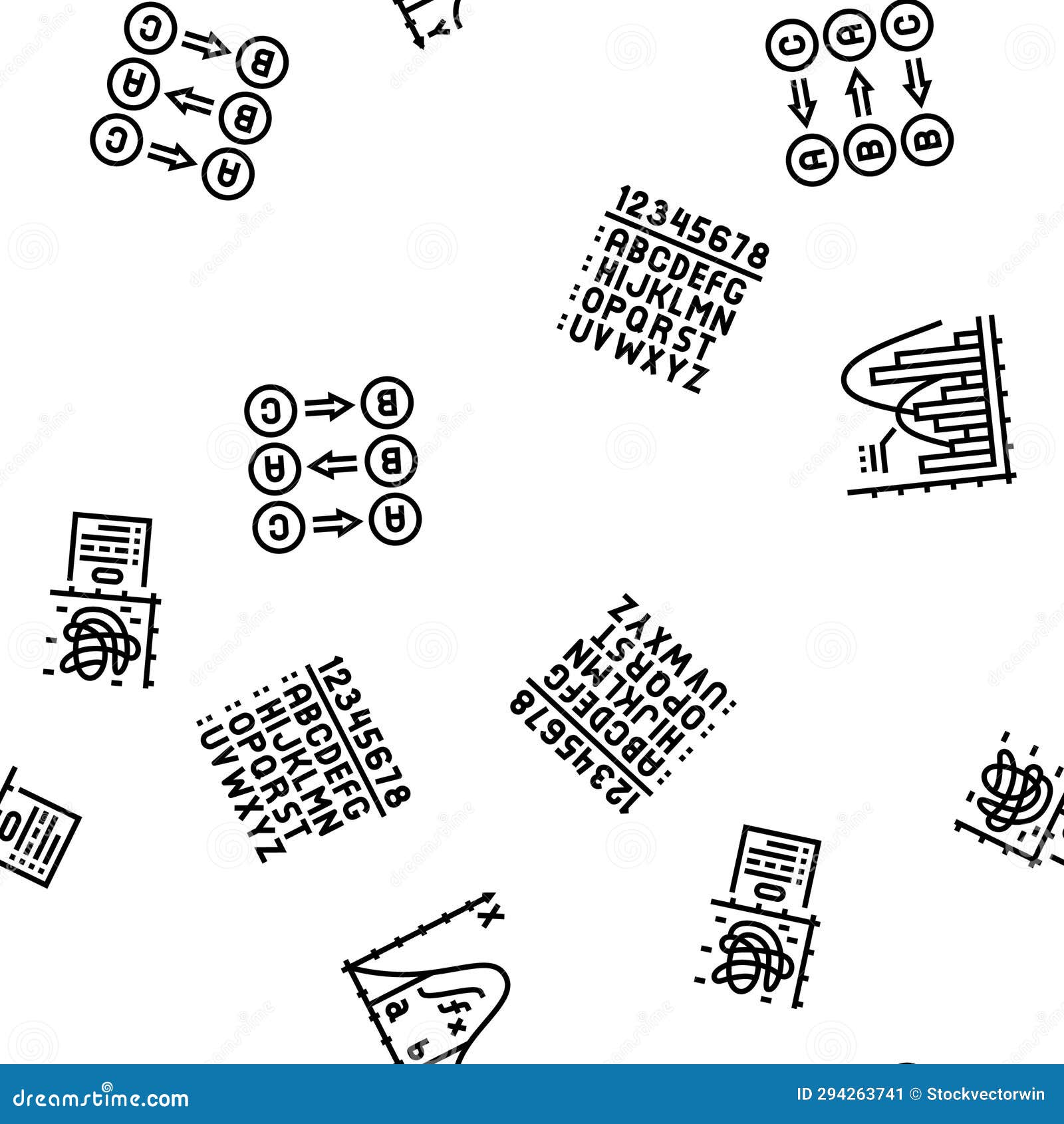 Math Education School Science Vector Seamless Pattern Stock Vector ...