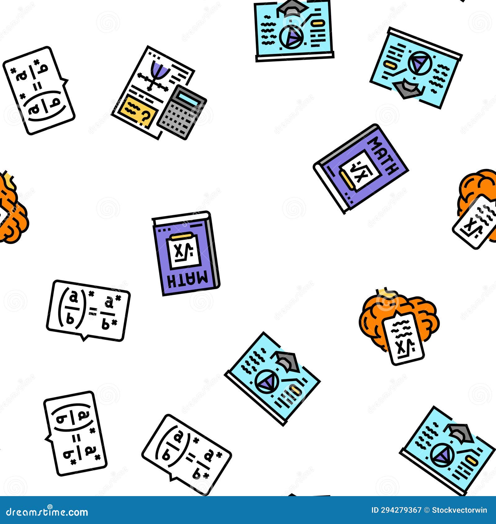 Math Education School Science Vector Seamless Pattern Stock Vector ...