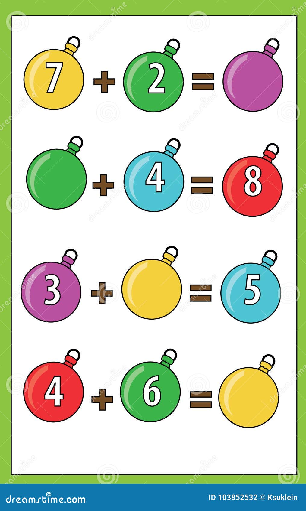Math Educational Game for Children. Counting Equations. Addition ...