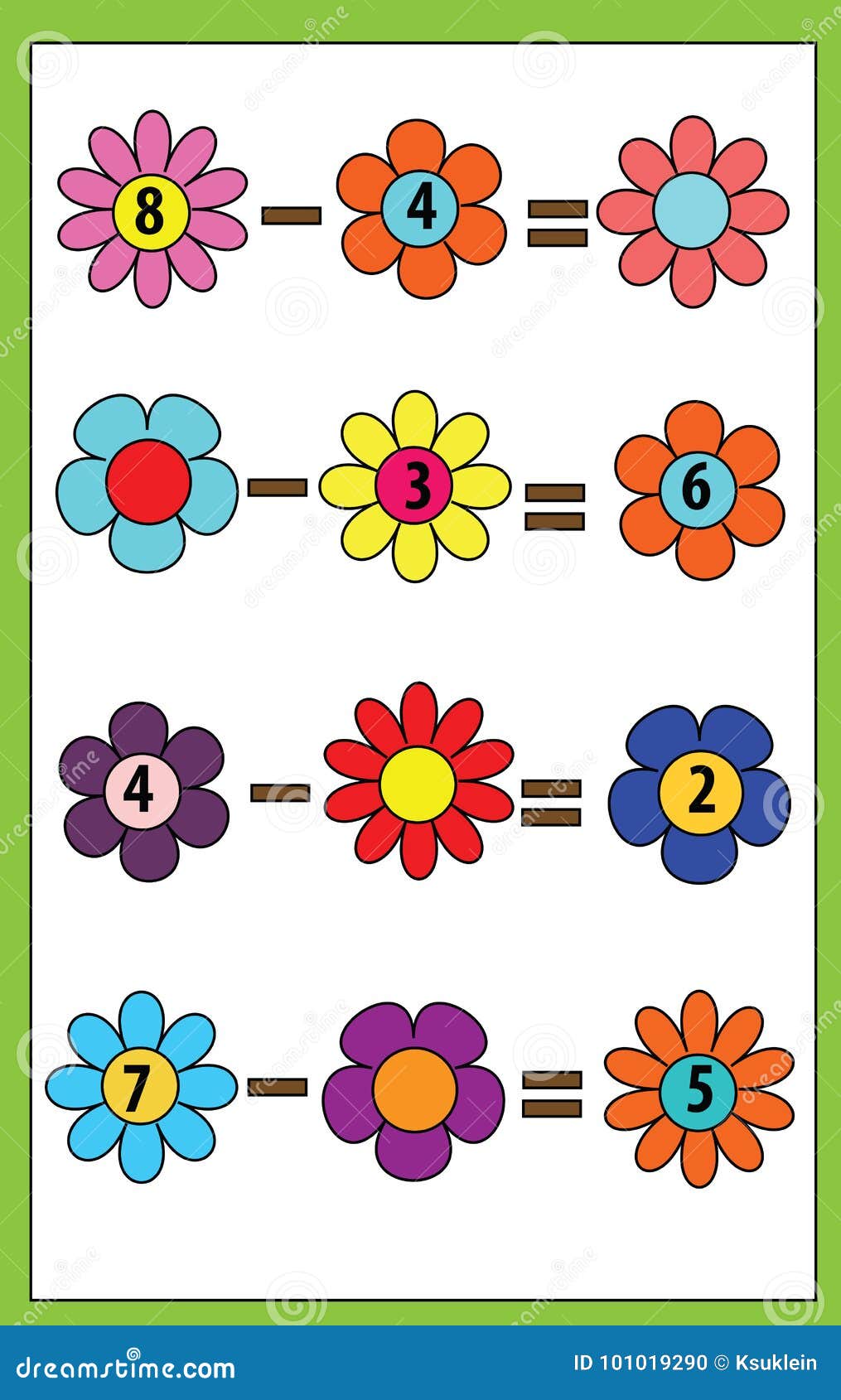 Math Educational Game for Children. Counting Equations. Subtraction ...