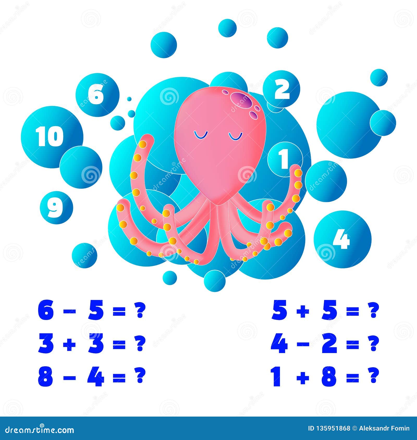 Math Educational Game Counting Game for Kids the Theme of Mermaids ...