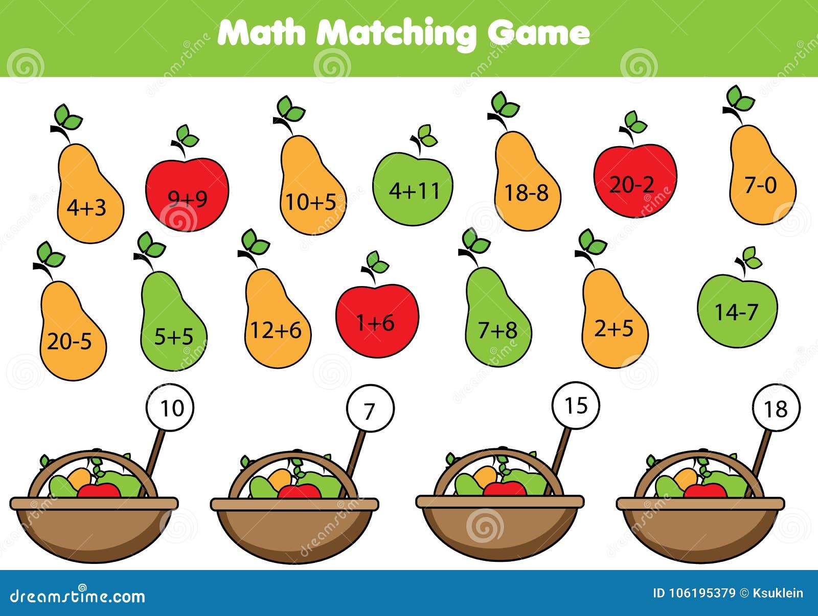 Math Educational Game for Children. Matching Mathematics Activity Stock ... Math Educational Game for Children. Matching Mathematics Activity Stock ...