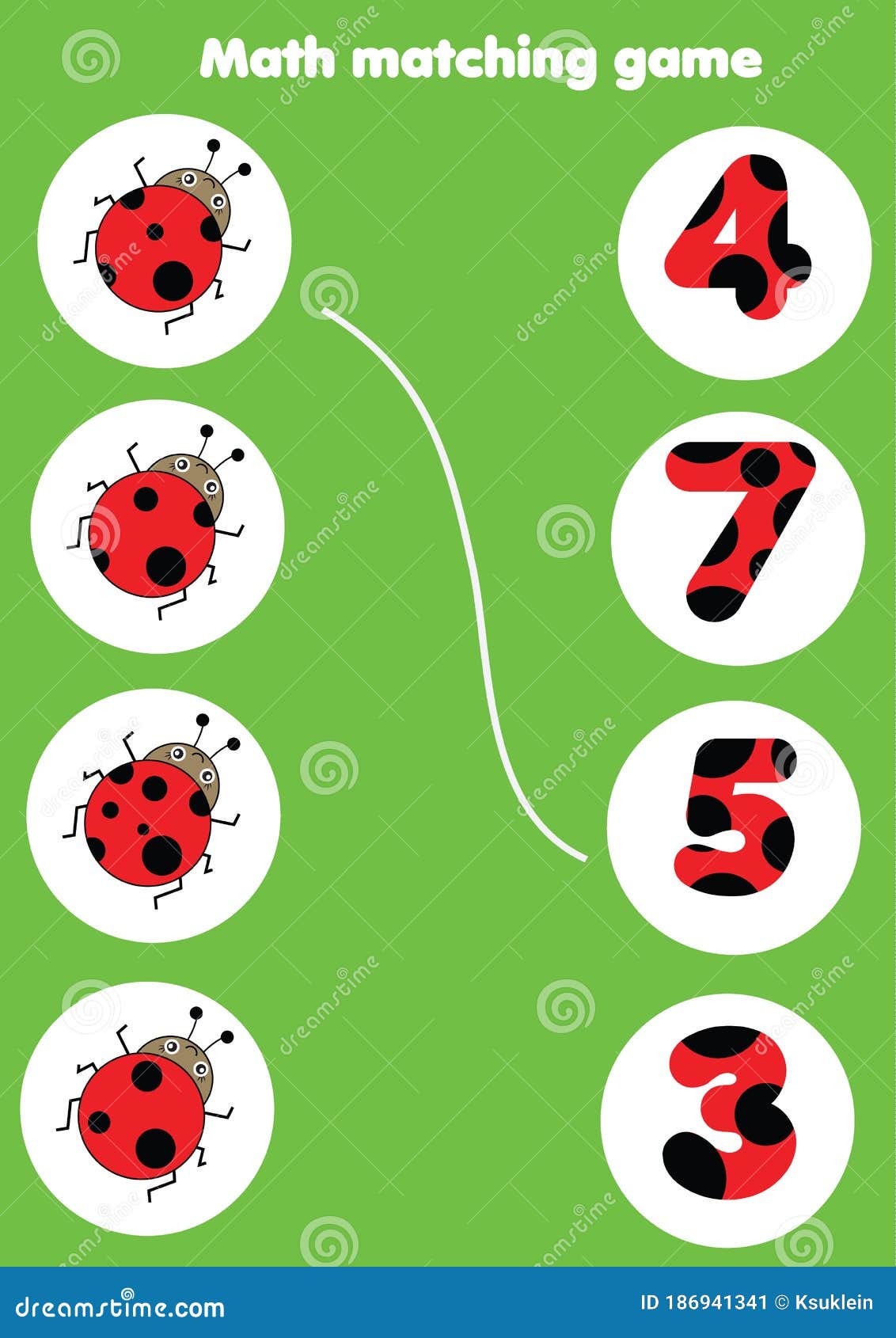 Math Educational Game for Children. Matching Mathematics Activity ...