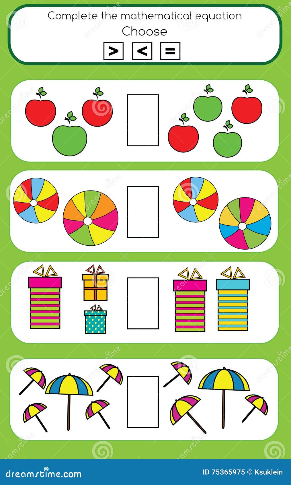 Math Educational Game for Children Stock Vector - Illustration of ...