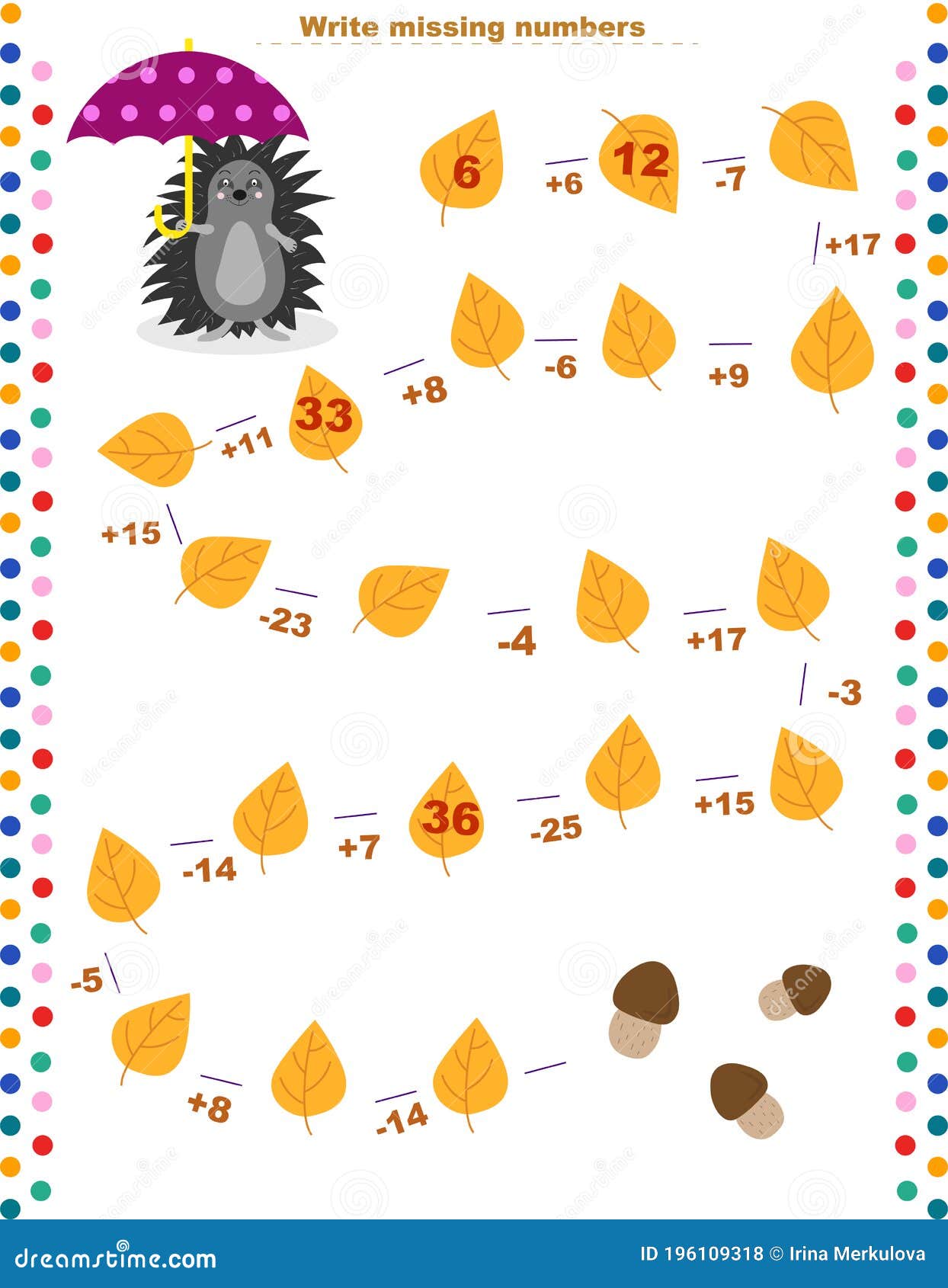 Math Educational Games for Children. Fill in the Line, Fill in the ...