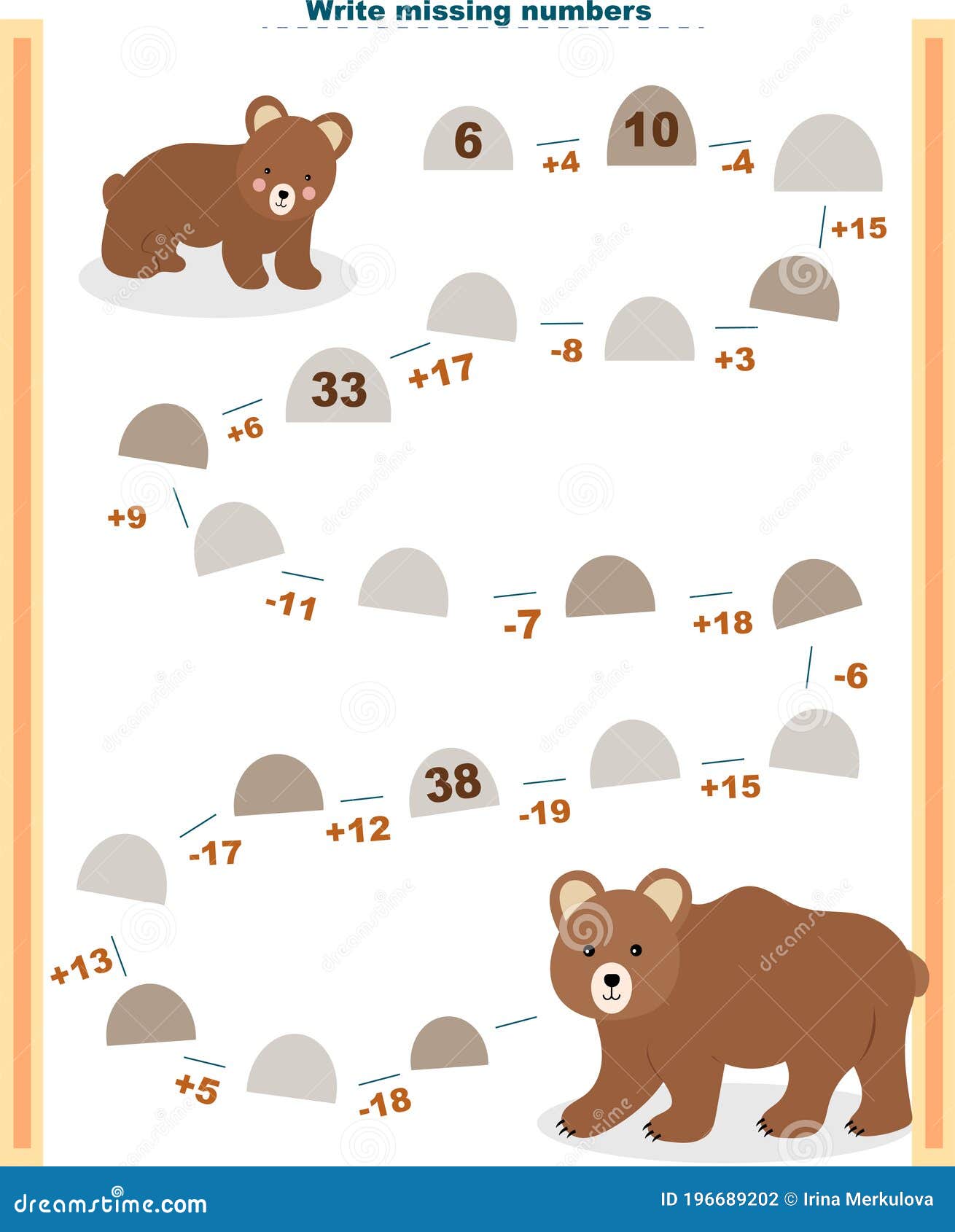 Math Educational Games for Children. Fill in the Line, Fill in the ...