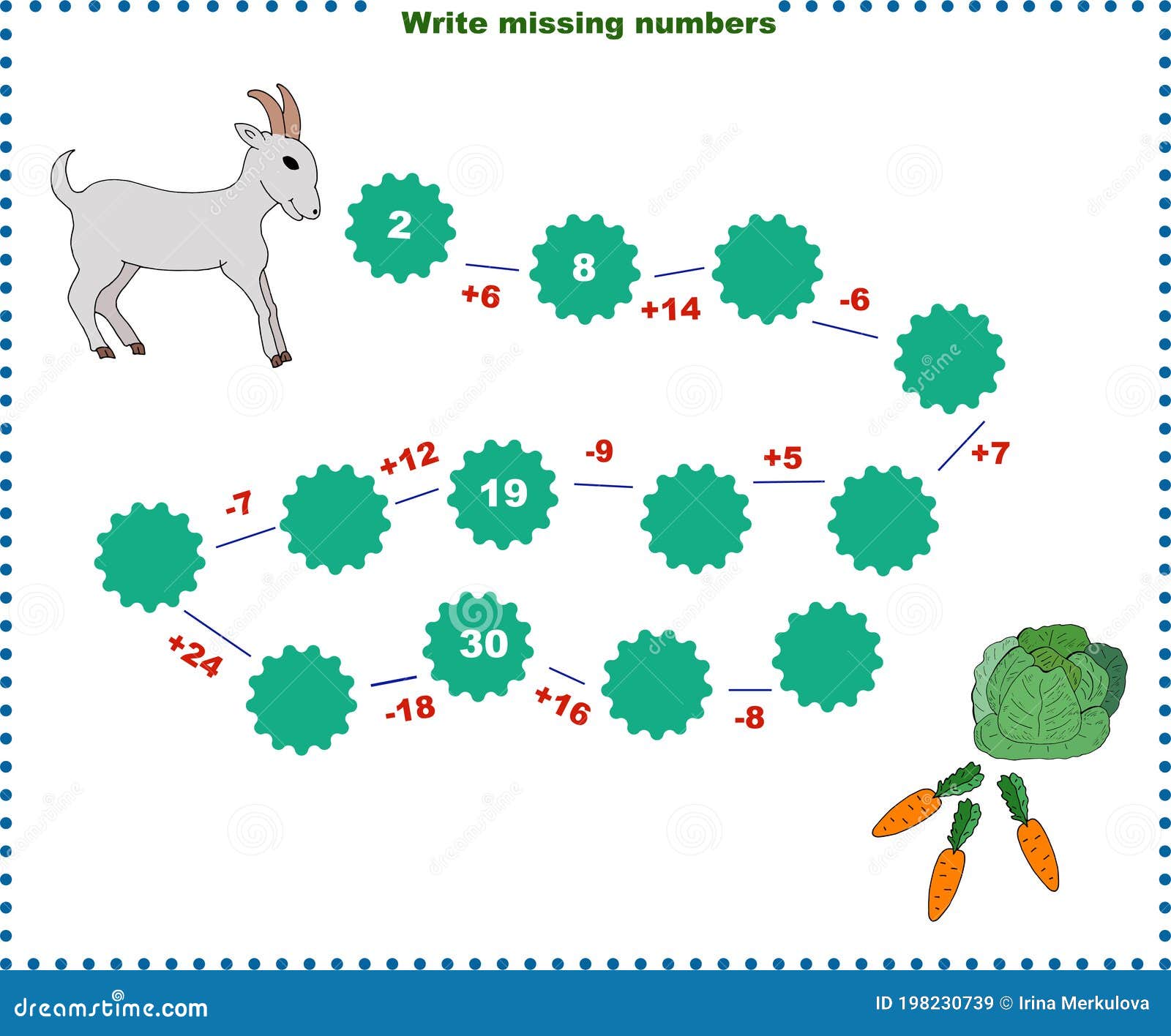 Math Educational Games for Children. Fill in the Line, Write the ...