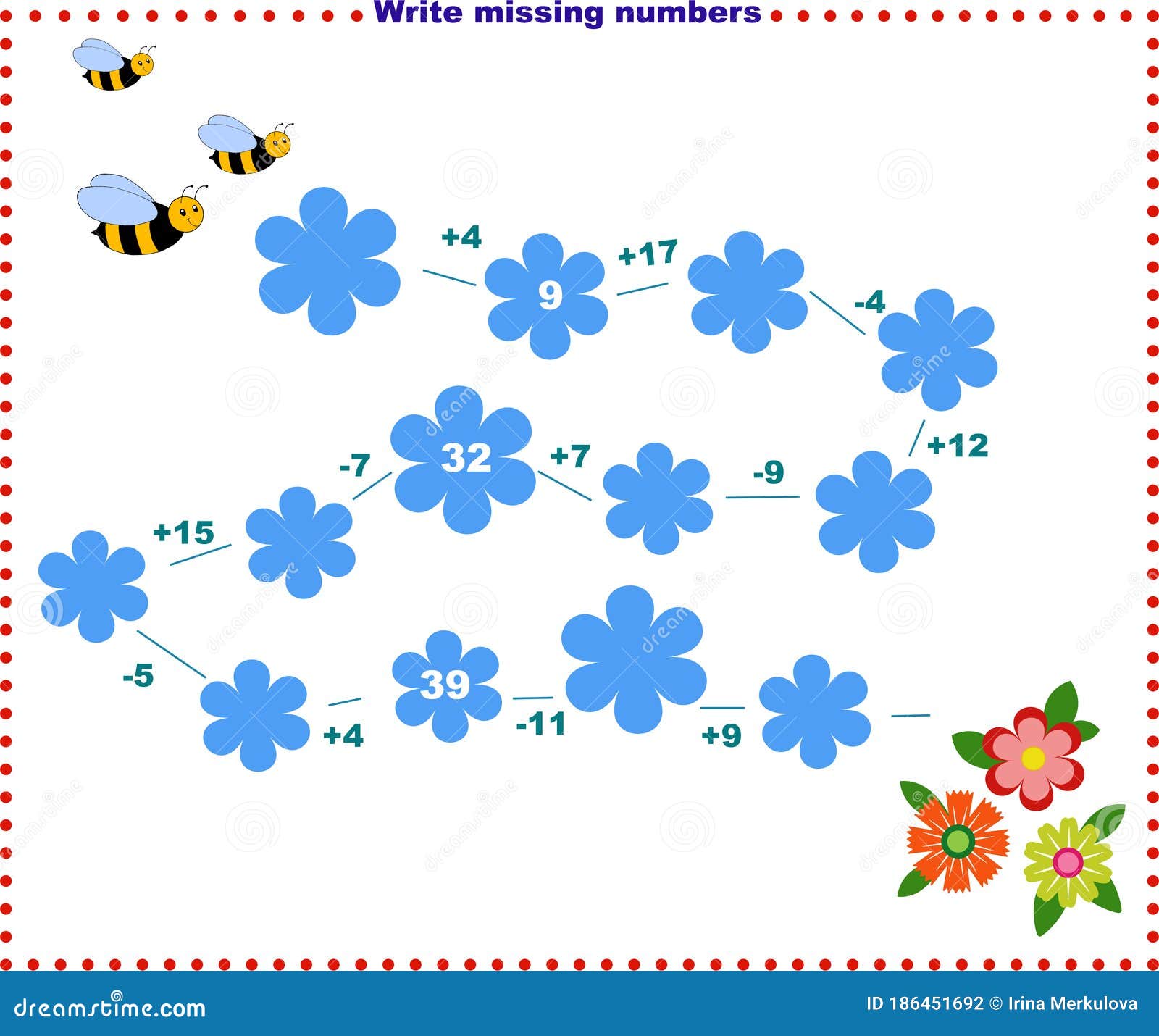 Math Educational Games for Children Stock Illustration - Illustration ...