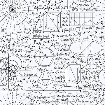 Math Educational Vector Seamless Background with Handwritten Formulas ...