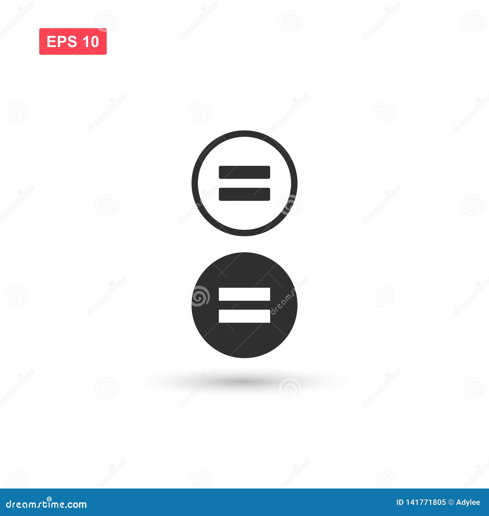 Equal Icon Vector Isolated On White Background, Equal Sign ...