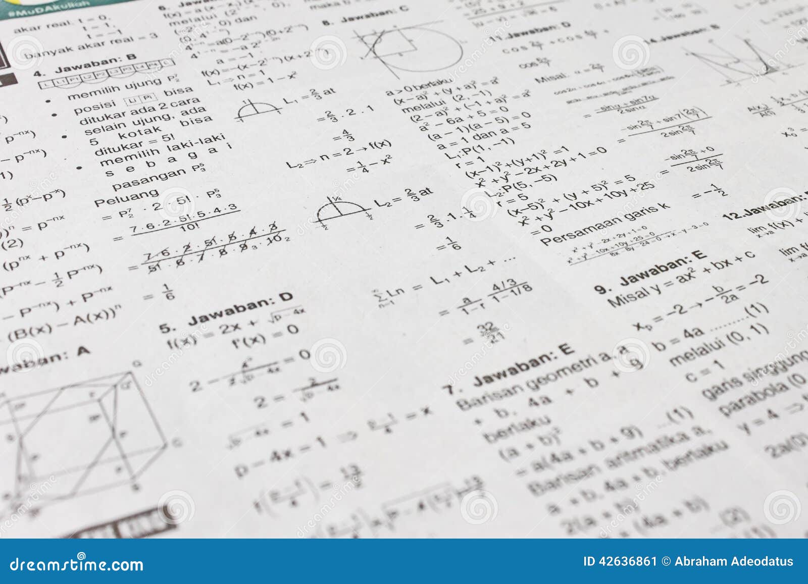 Math equations stock image. Image of curve, formula, number - 42636861
