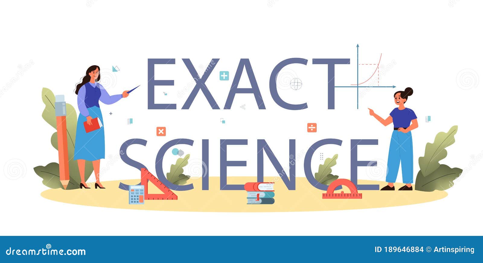 Mathematics Typographic Header. Mathematician Use Formulas And Diagrams ...