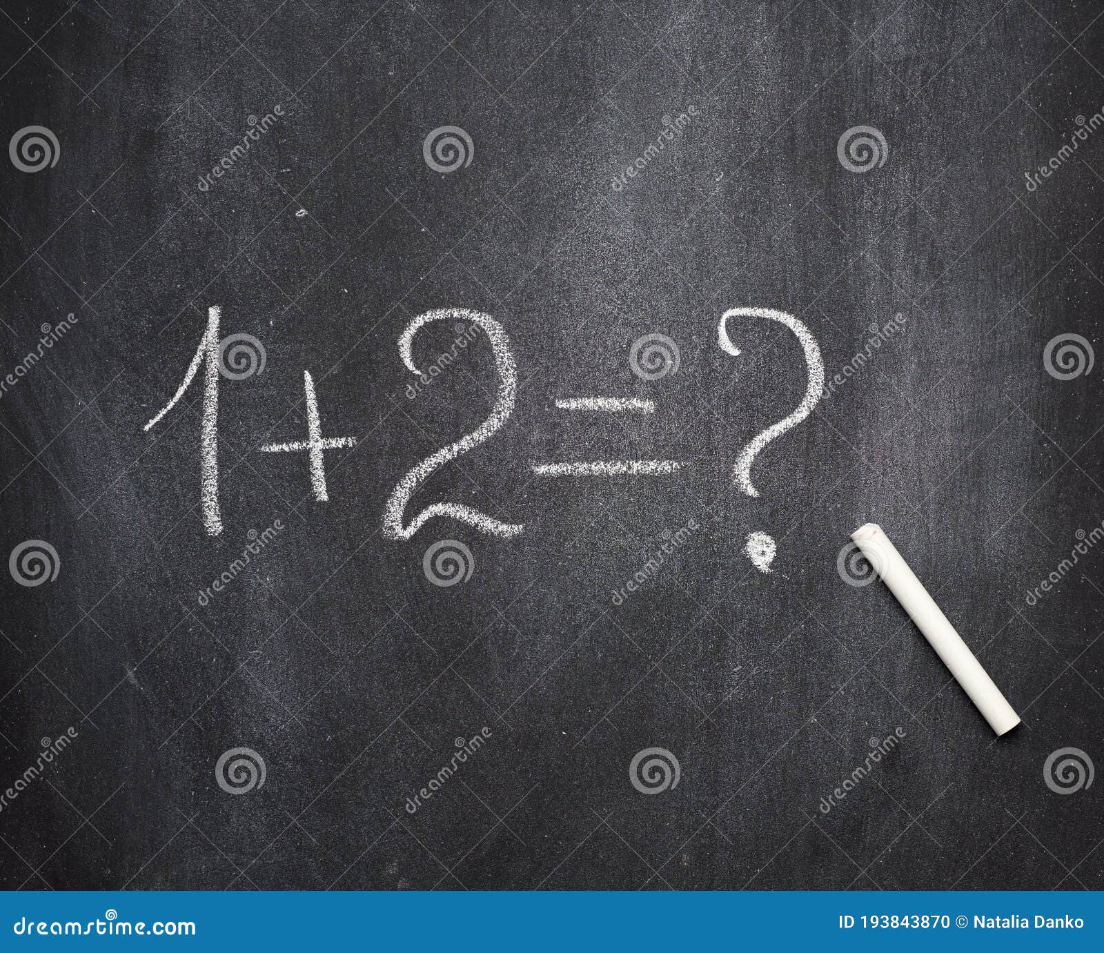 Math Example Written in White Chalk on a Black Chalk Board and White ...