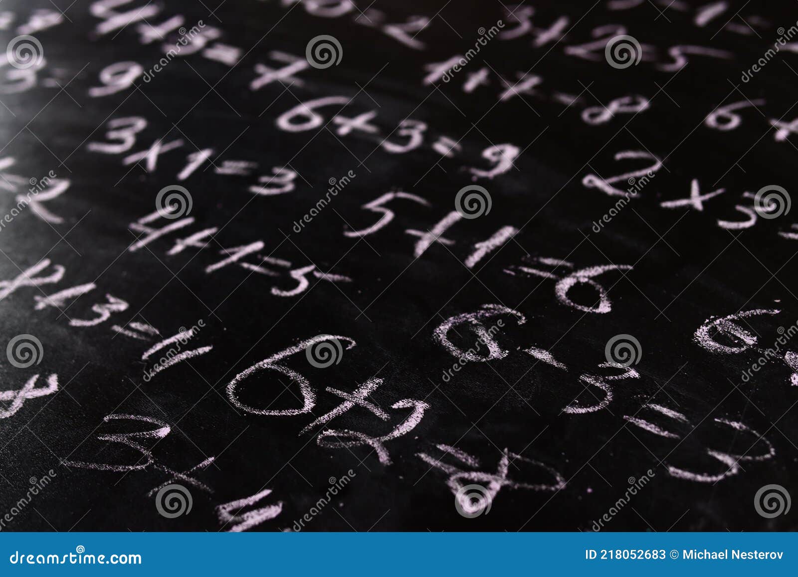 Math Examples on a Blackboard Close-up Stock Image - Image of study ...