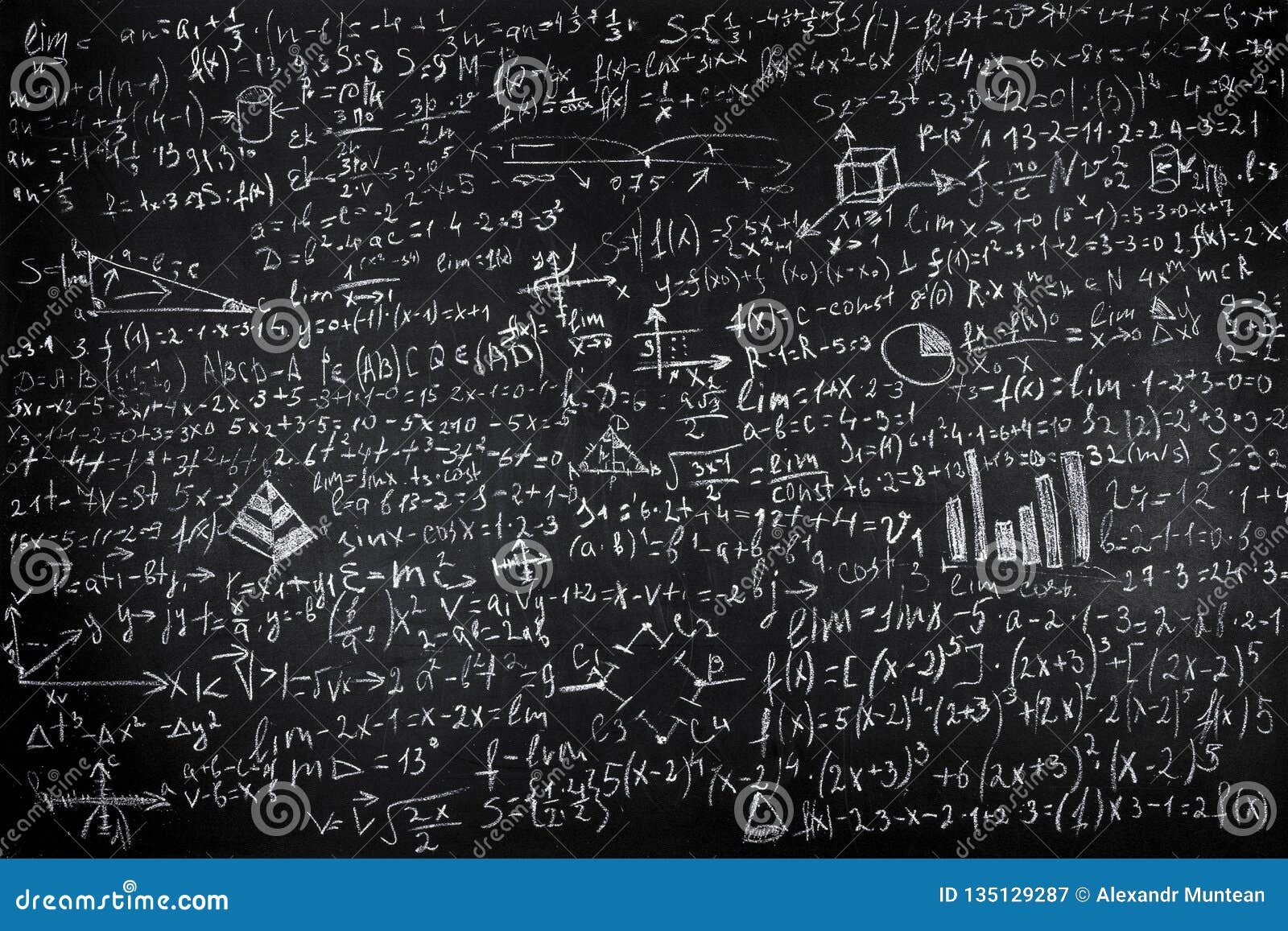 Math examples stock image. Image of number, education - 135129287