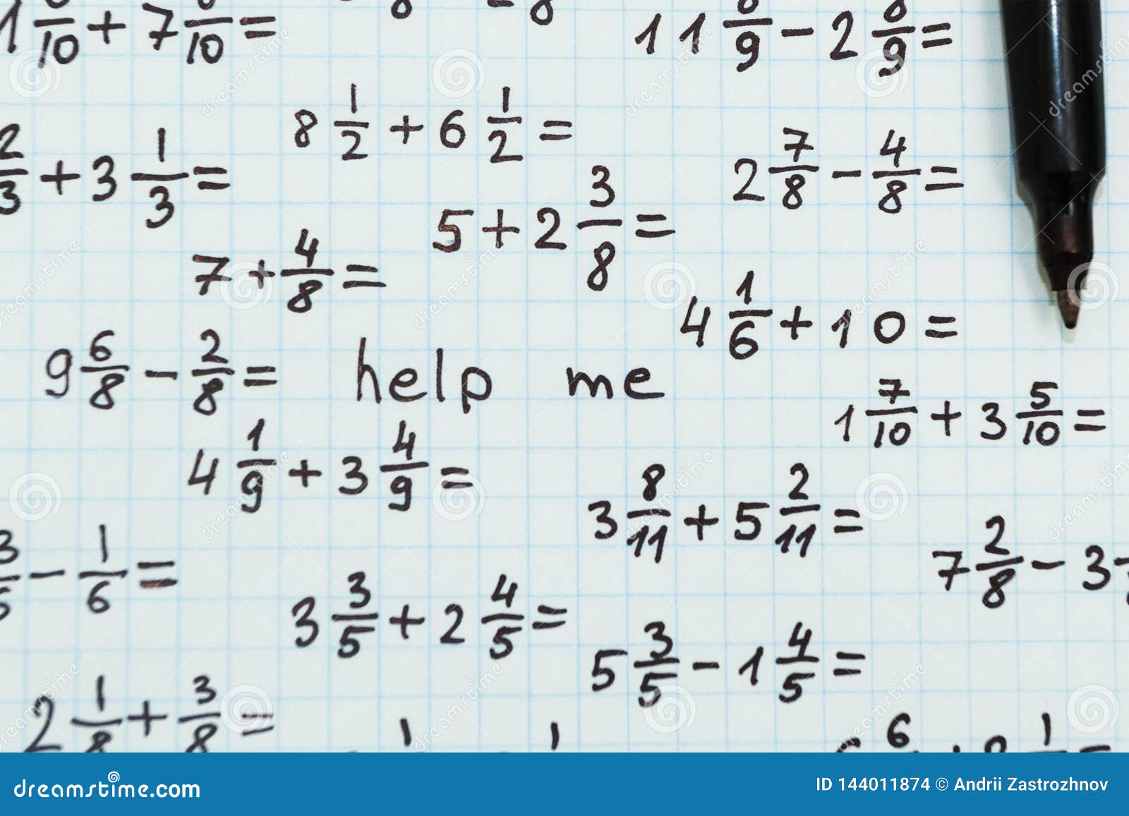 Math Examples, the Inscription - Help Me Stock Photo - Image of ...