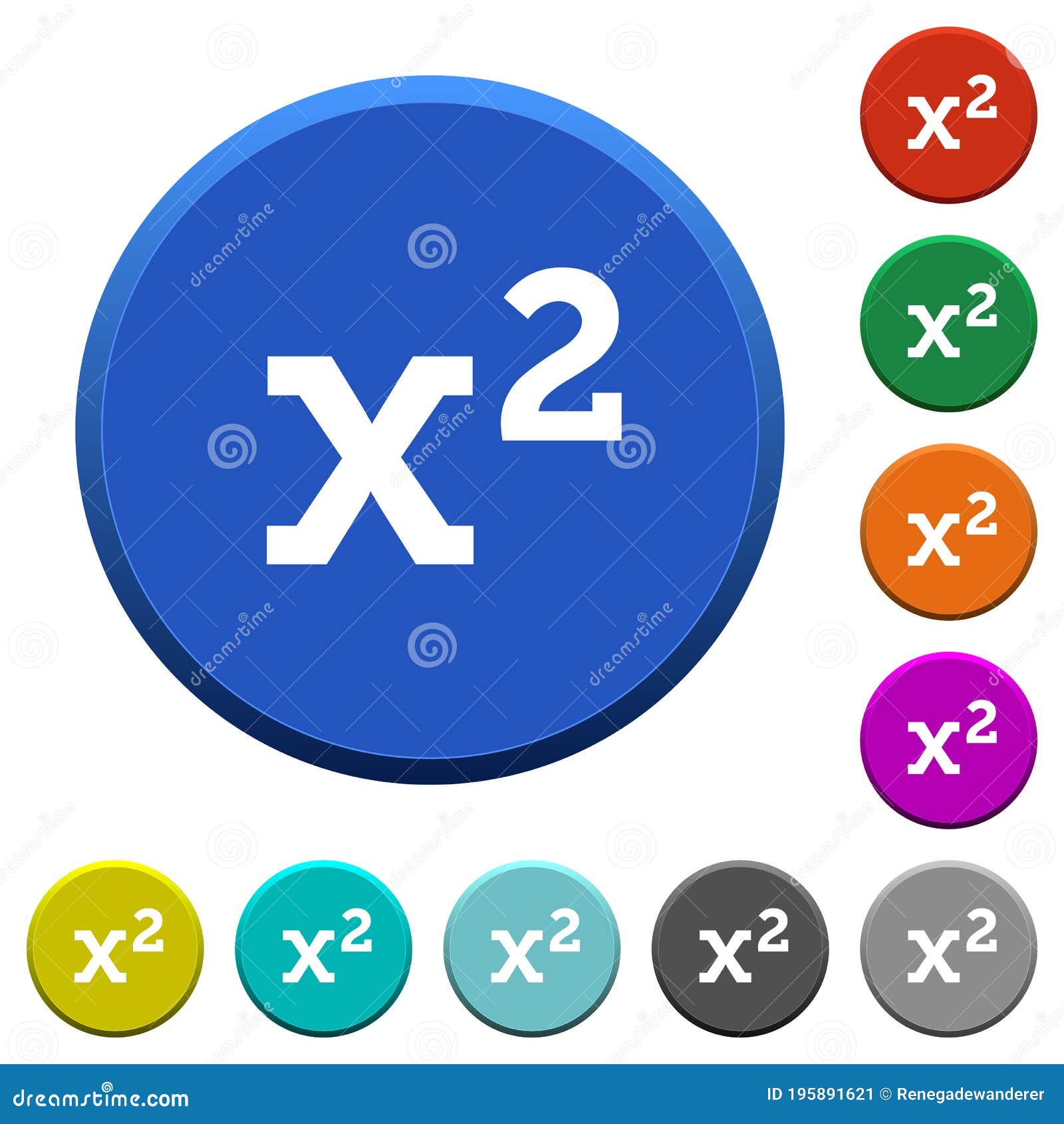 Math Exponentiation Beveled Buttons Stock Vector - Illustration of ...