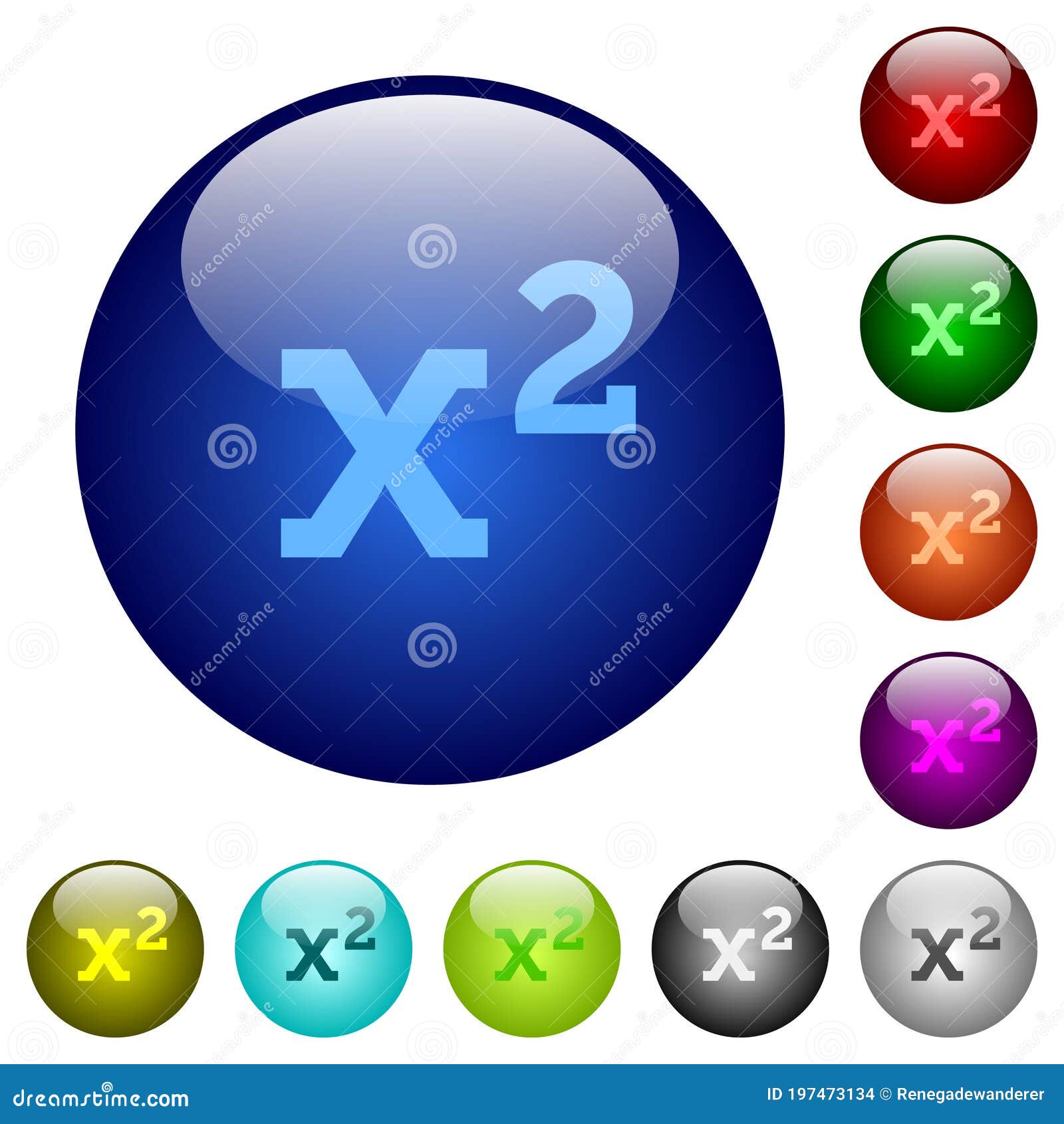 Math Exponentiation Color Glass Buttons Stock Vector - Illustration of ...