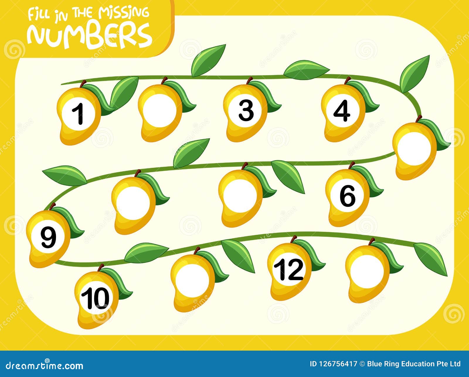 Math Fill Missing Number Worksheet Stock Vector - Illustration of ... Math Fill Missing Number Worksheet Stock Vector - Illustration of ...