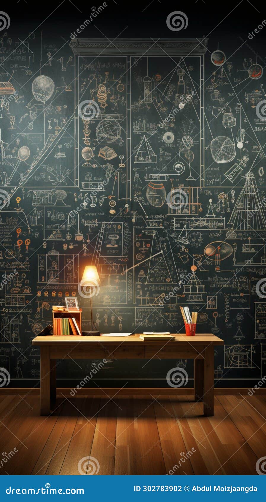 Math Filled Blackboard 3D Render Back To School Concept Stock ...