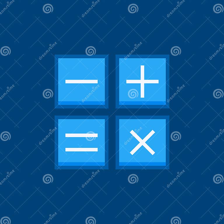 Math Flat Icon - Vector Mathematics Blue Symbol Stock Vector ...