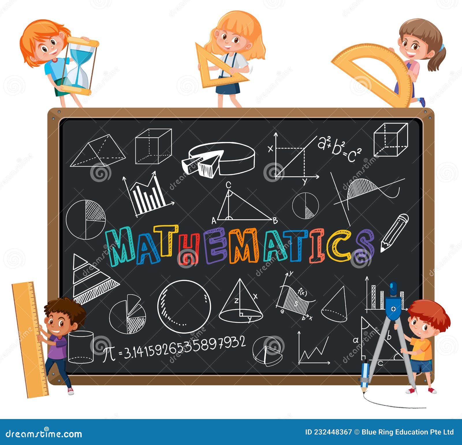 Math Formula on Blackboard Isolated Stock Vector - Illustration of ...